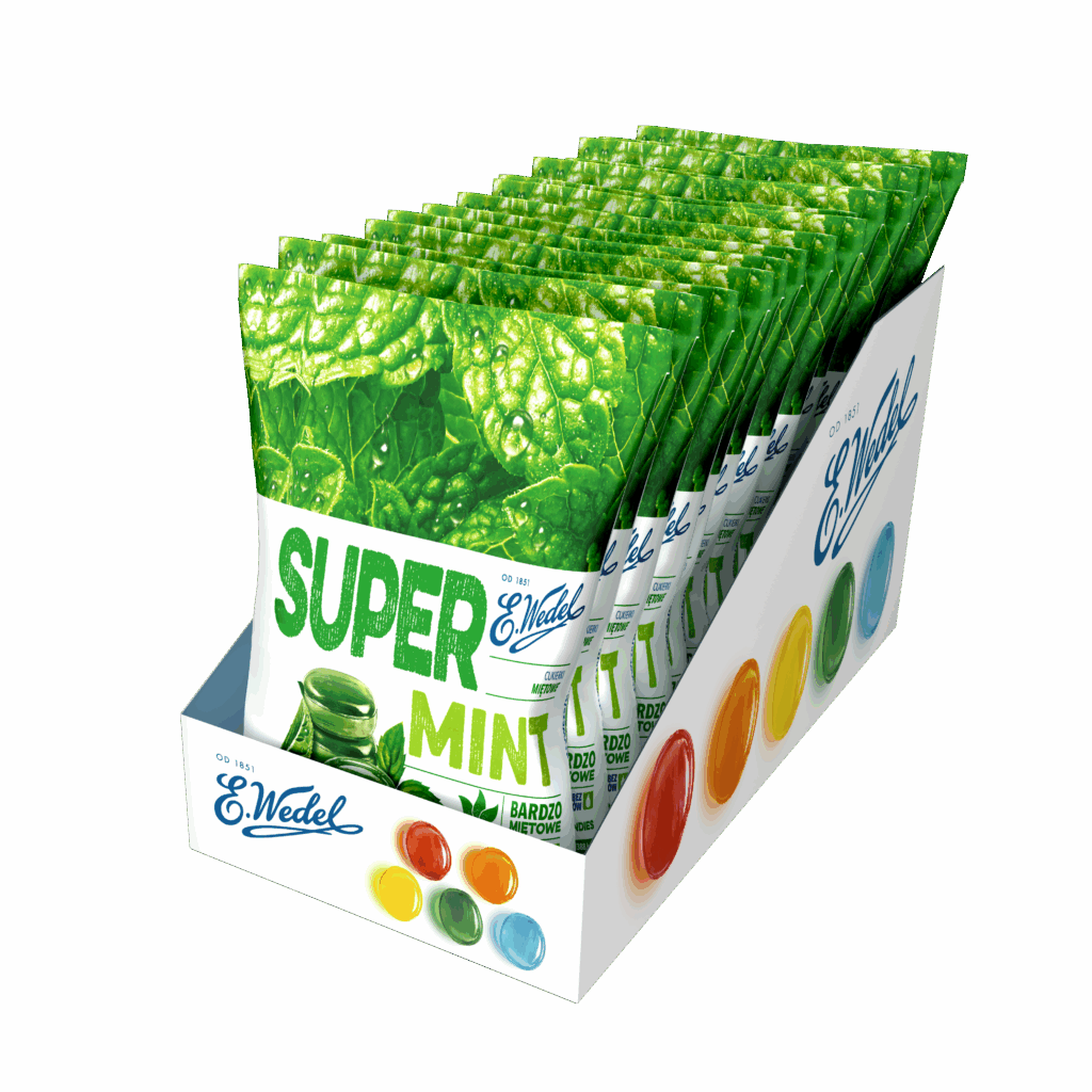 Zestaw 14 x Cukierki Supermint 90 g - Pijalnie Czekolady E.Wedel